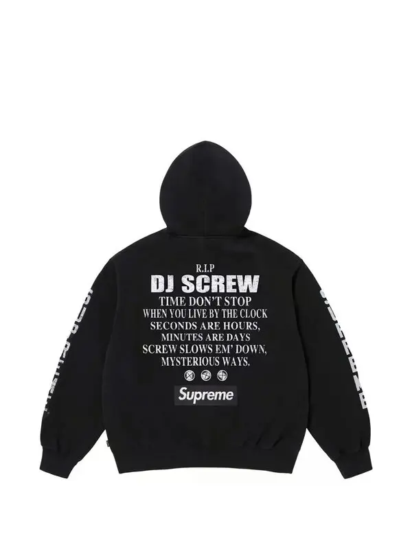 Supreme Dj Screw Zip-up Hoodie - Black