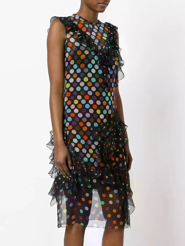 Givenchy Polka Dot Ruffled Midi Dress