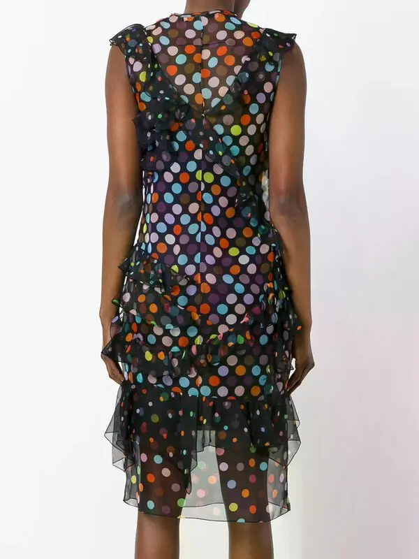 Givenchy Polka Dot Ruffled Midi Dress