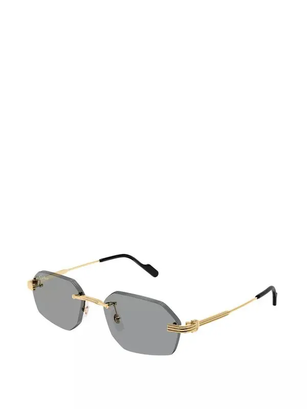 Cartier Rimless Geometric-frame Sunglasses - Gold