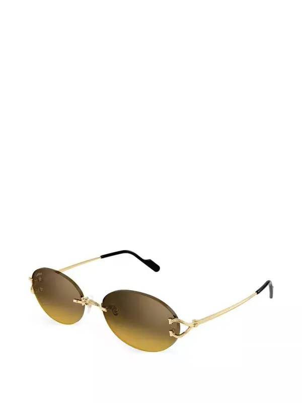 Cartier Rimless Oval-frame Sunglasses - Gold