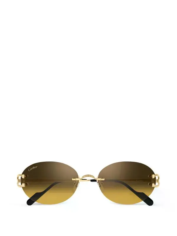 Cartier Rimless Oval-frame Sunglasses - Gold