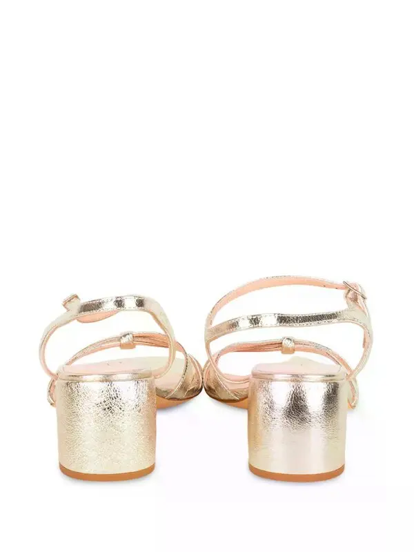 Agl Metallic Block Heel Sandals