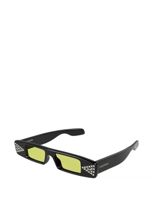Valentino Garavani Crystal-embellished Rectangle Sunglasses