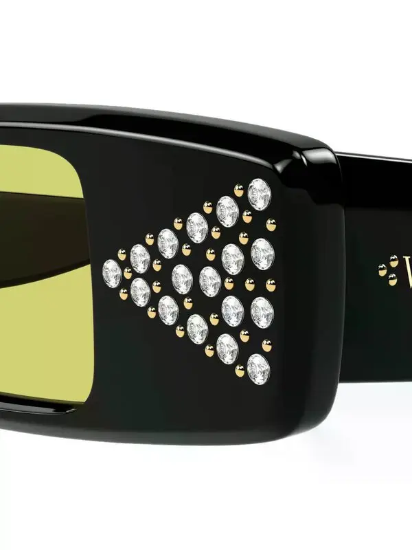 Valentino Garavani Crystal-embellished Rectangle Sunglasses