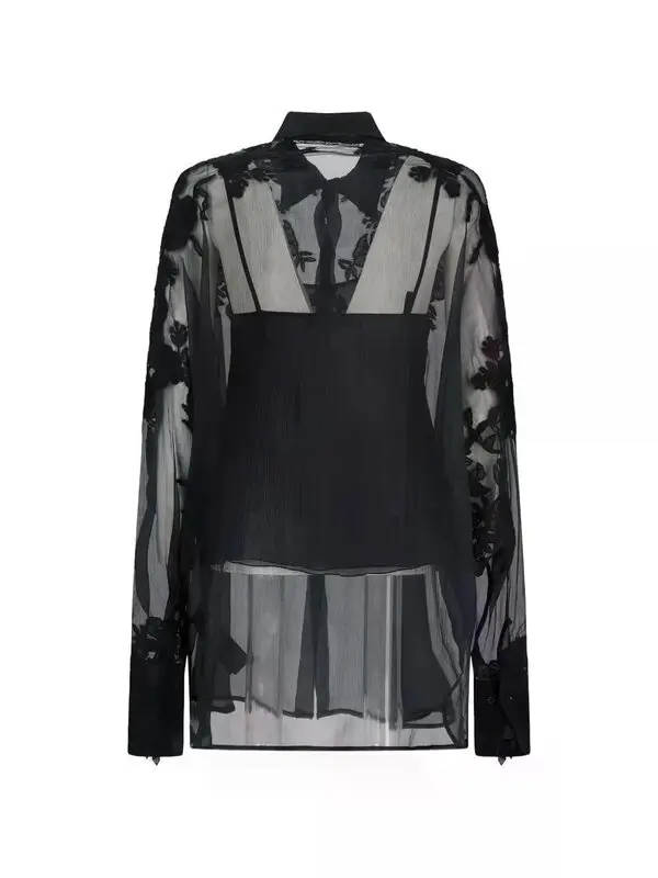 Ermanno Scervino Embroidered Sheer Shirt