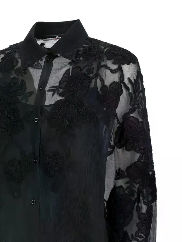 Ermanno Scervino Embroidered Sheer Shirt