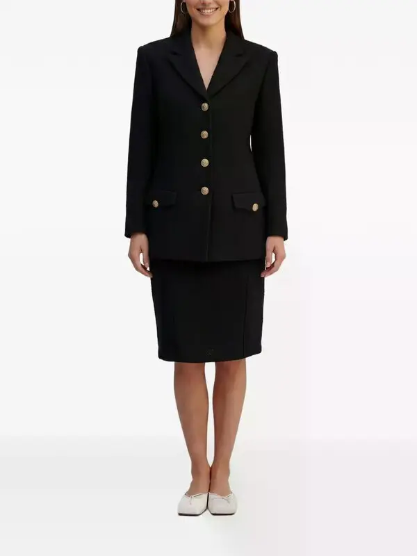 Versace Single-breasted Bouclé Knit Blazer