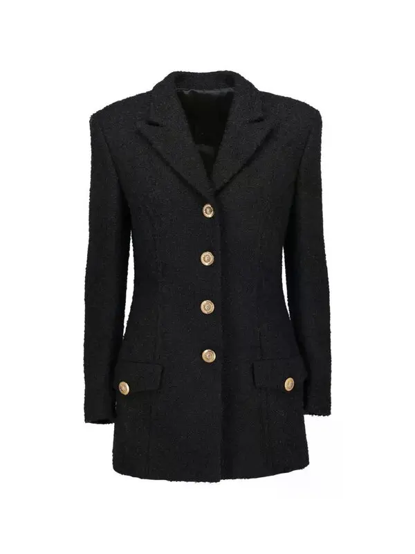 Versace Single-breasted Bouclé Knit Blazer