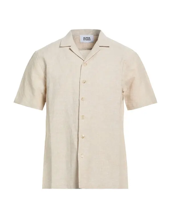 Alpha Studio Shirt Size Linen - Beige