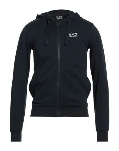 EA7 Cotton French Terry Zip-up Hoodie - Midnight Blue