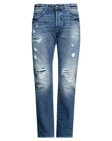 MESSAGERIE Patrizio Piscaglia Distressed Cotton Jeans - Blue