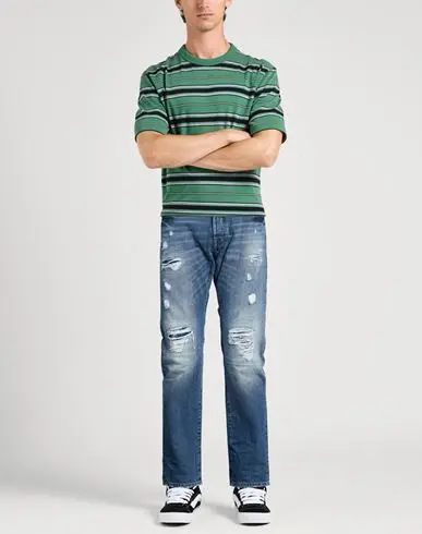 MESSAGERIE Patrizio Piscaglia Distressed Cotton Jeans - Blue
