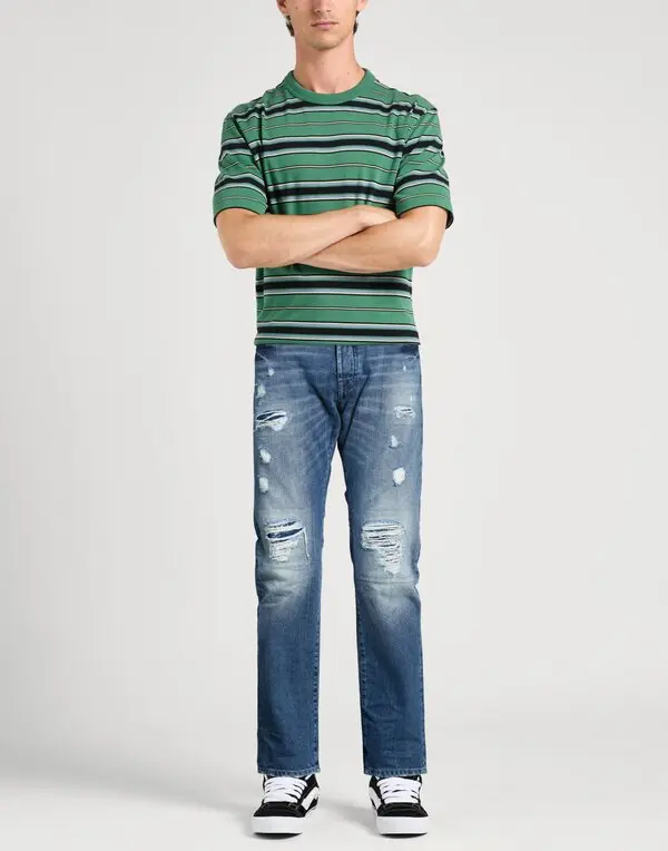 MESSAGERIE Patrizio Piscaglia Distressed Cotton Jeans - Blue