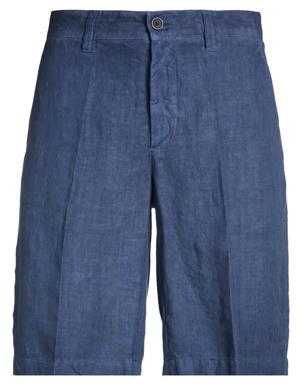 120% Lino Linen Bermuda Shorts - Navy