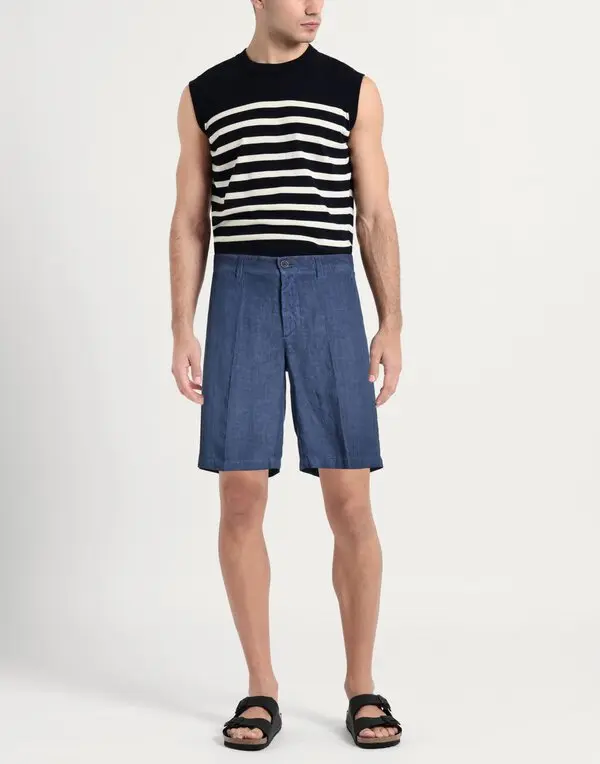120% Lino Linen Bermuda Shorts - Navy