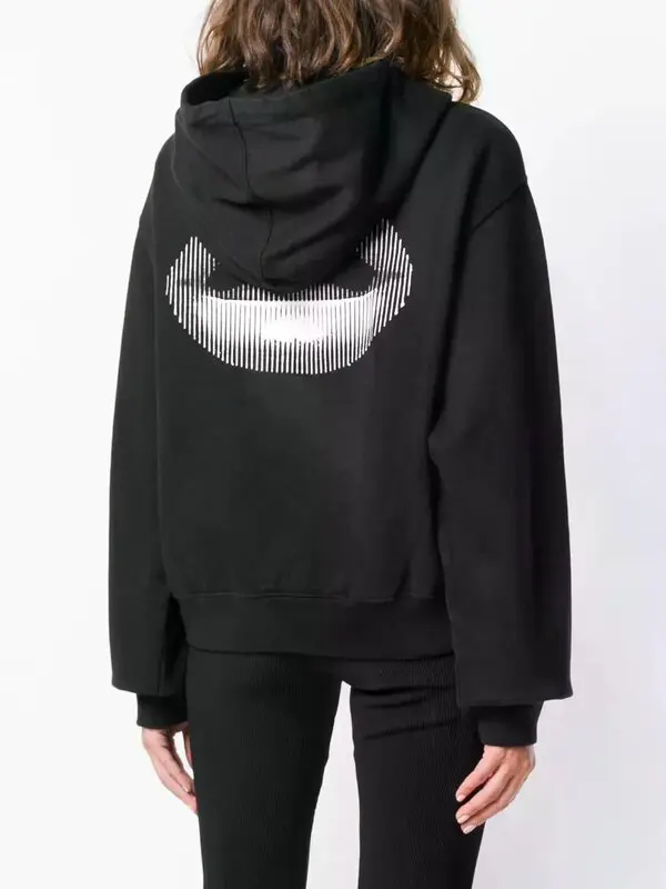 Off-White Cotton Jersey Drawstring Hoodie
