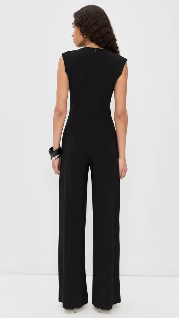Norma Kamali Sleeveless Crewneck Jumpsuit With Wide Leg