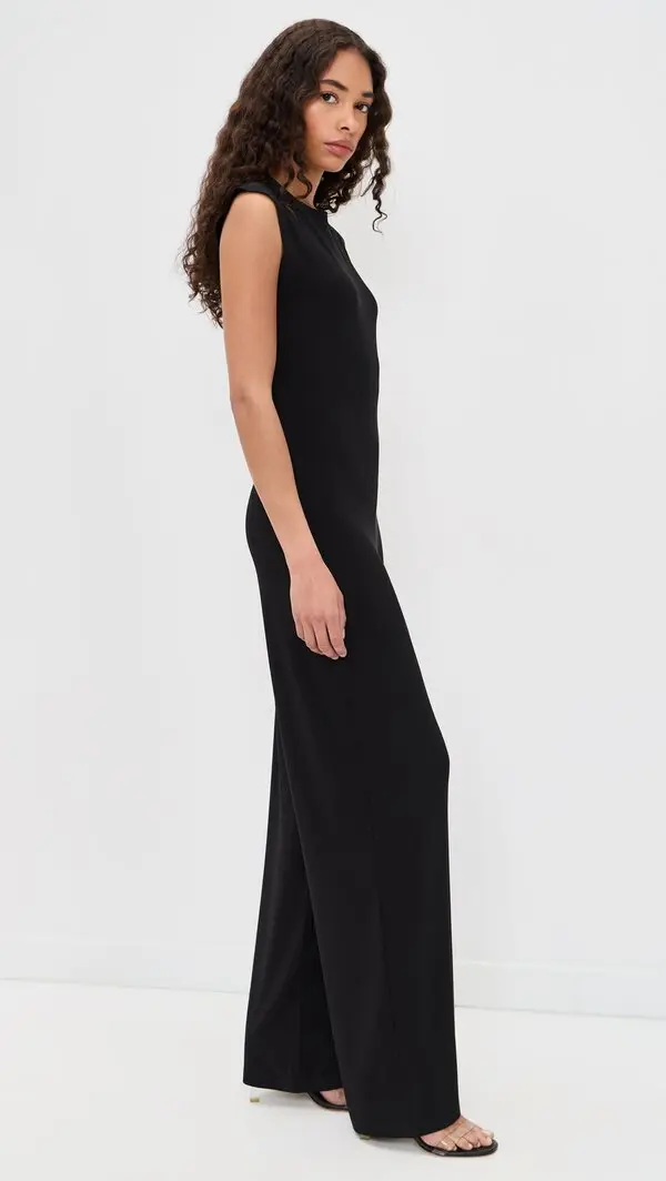 Norma Kamali Sleeveless Crewneck Jumpsuit With Wide Leg