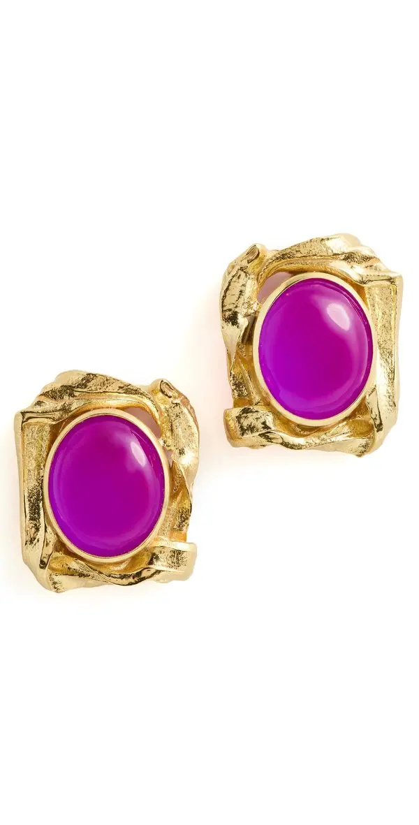 Completedworks Gold Plated Resin Pendant Earrings - 18k Gold Plating