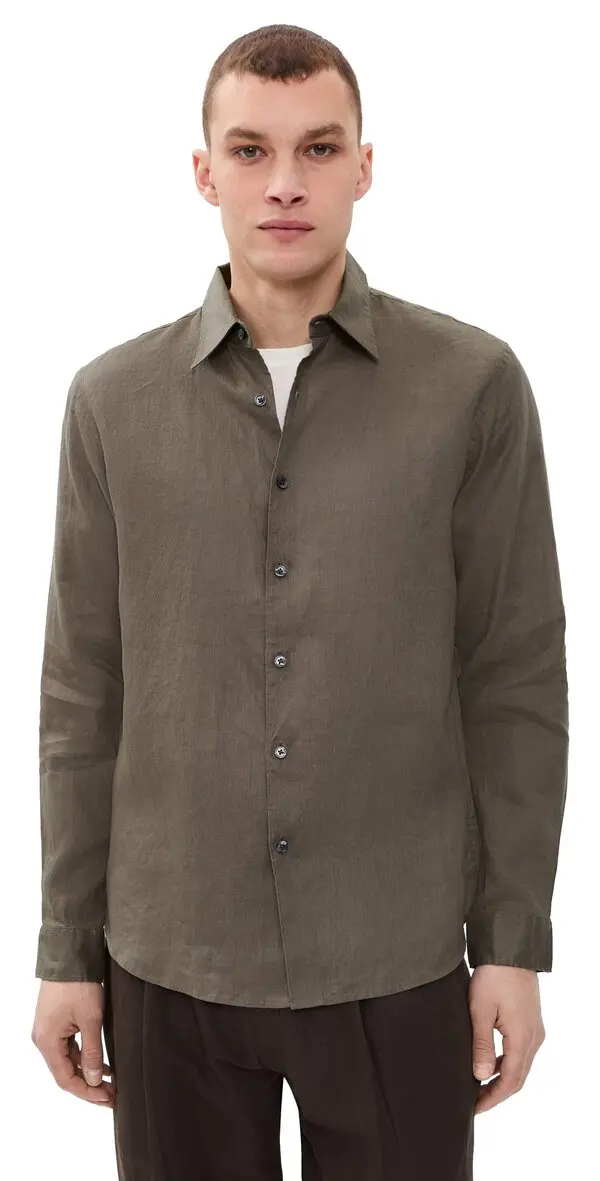 Theory Irving Relaxed Linen Shirt - Morel