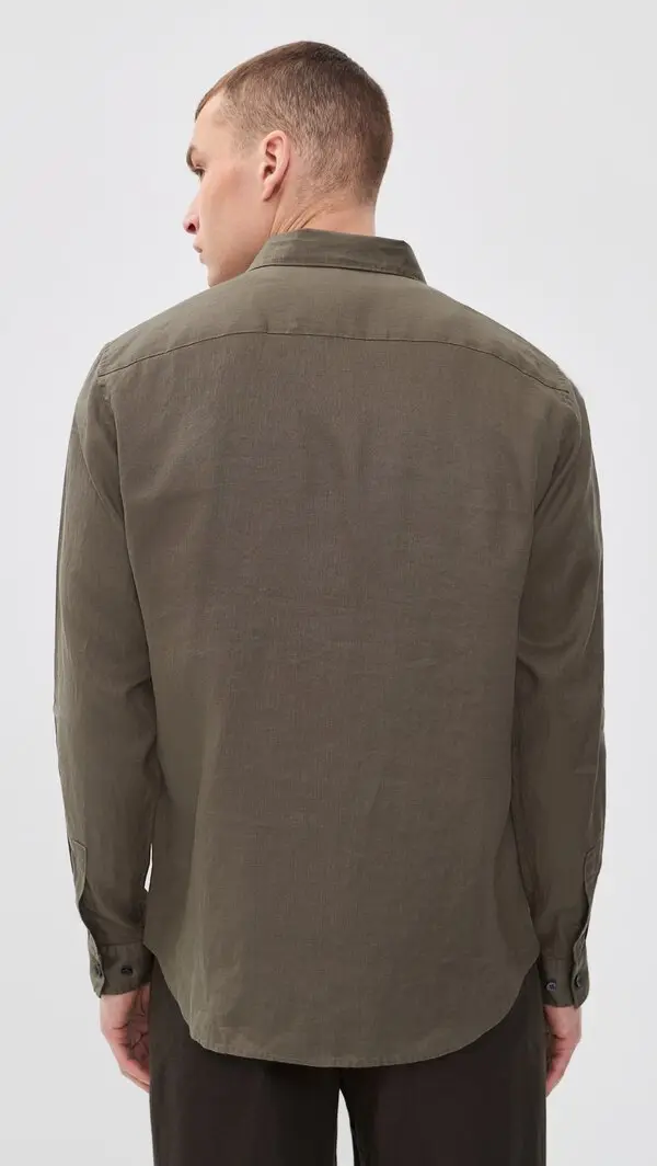 Theory Irving Relaxed Linen Shirt - Morel