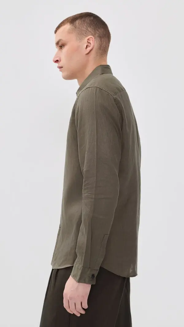 Theory Irving Relaxed Linen Shirt - Morel