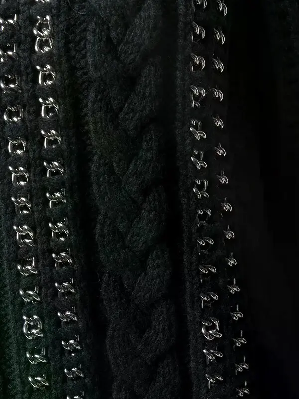 Alexander McQueen Chain Detail Cold Shoulder Sweater