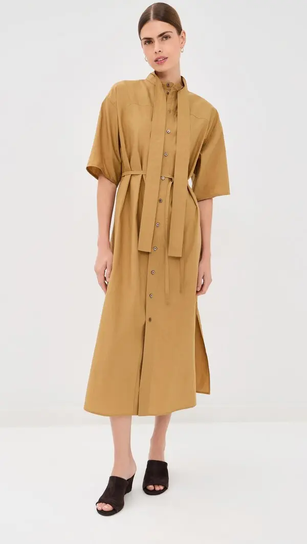 LEMAIRE Reversible Cotton Silk Blend Midi Dress