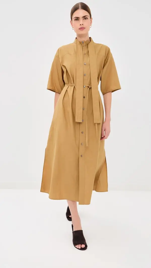 LEMAIRE Reversible Cotton Silk Blend Midi Dress