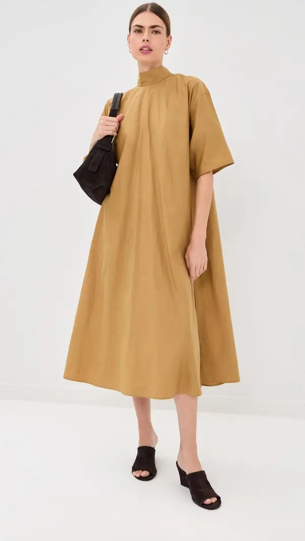 LEMAIRE Reversible Cotton Silk Blend Midi Dress