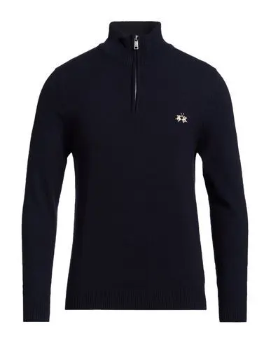LA MARTINA Lambswool And Nylon Half-zip Pullover - Blue