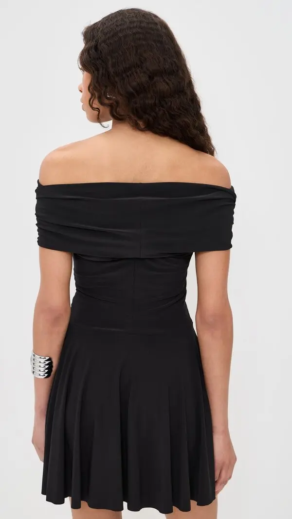 Norma Kamali Flared Off-shoulder Mini Dress