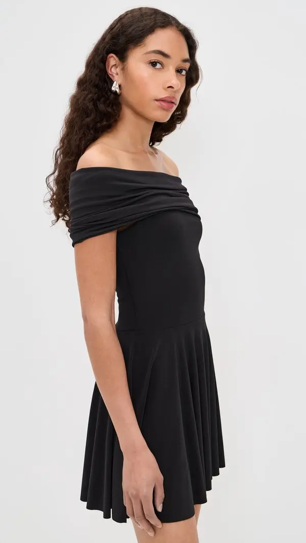 Norma Kamali Flared Off-shoulder Mini Dress