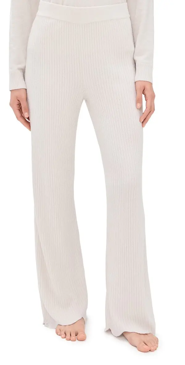 Barefoot Dreams Cozychic Ultra Lite Ribbed Scallop Pants - Sand Dune