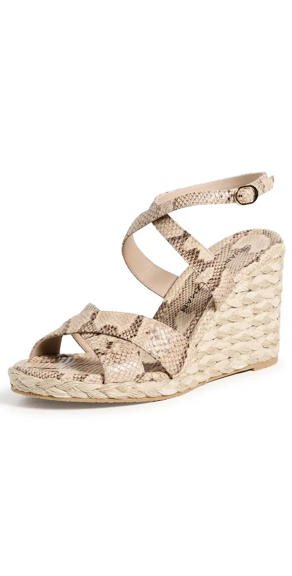 STUART WEITZMAN Alyssa Espadrille Wedge Sandals - Adobe