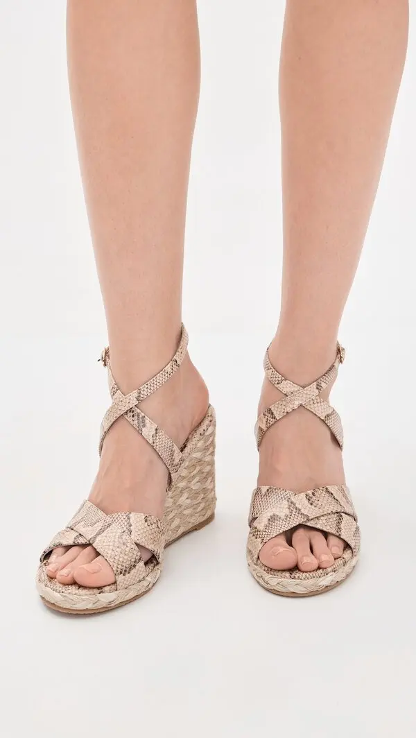 STUART WEITZMAN Alyssa Espadrille Wedge Sandals - Adobe