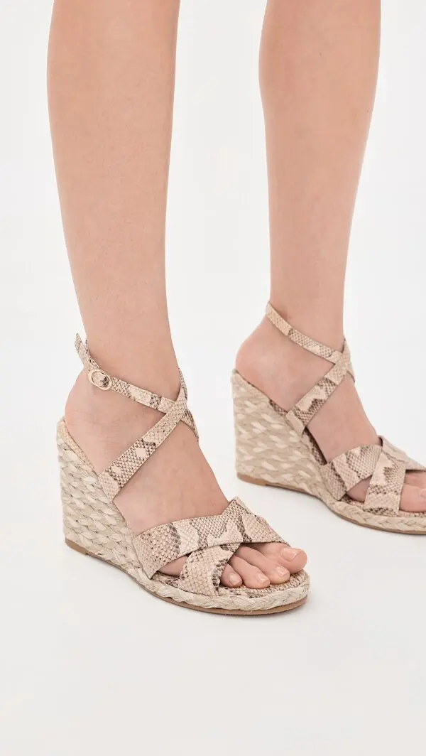 STUART WEITZMAN Alyssa Espadrille Wedge Sandals - Adobe
