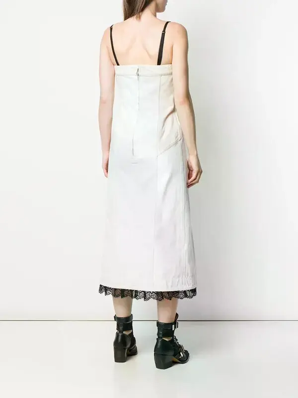 Alexander McQueen Scalloped Lace Denim Midi Dress