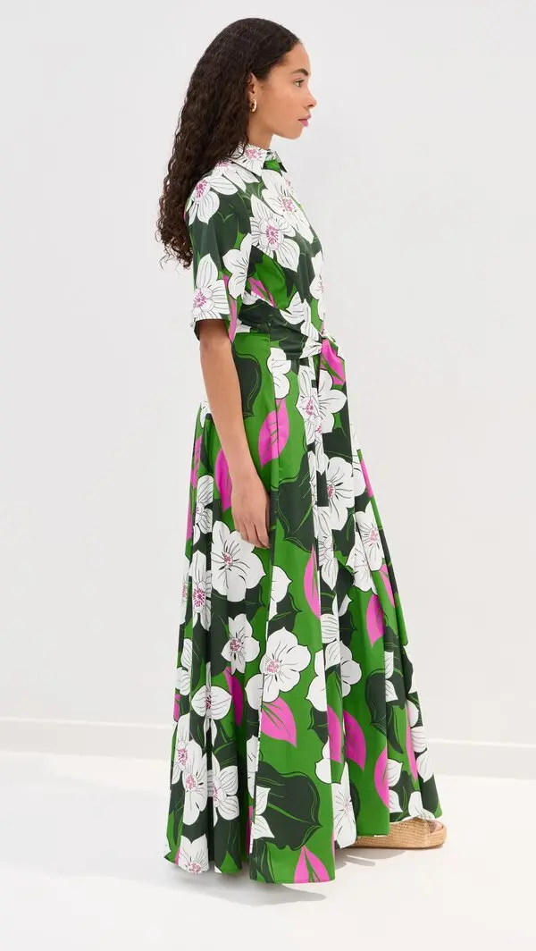 Borgo De Nor Posie Maxi Dress With Floral Print And Belted Waist