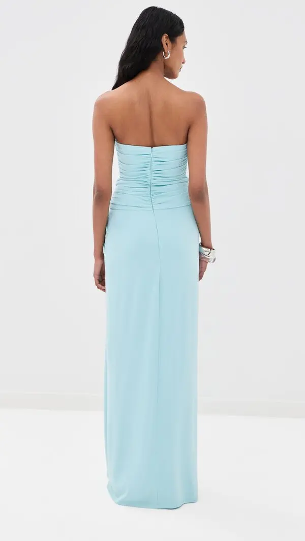 Simkhai Sleeveless Bustier Gown With Ring Embellishment - Pool