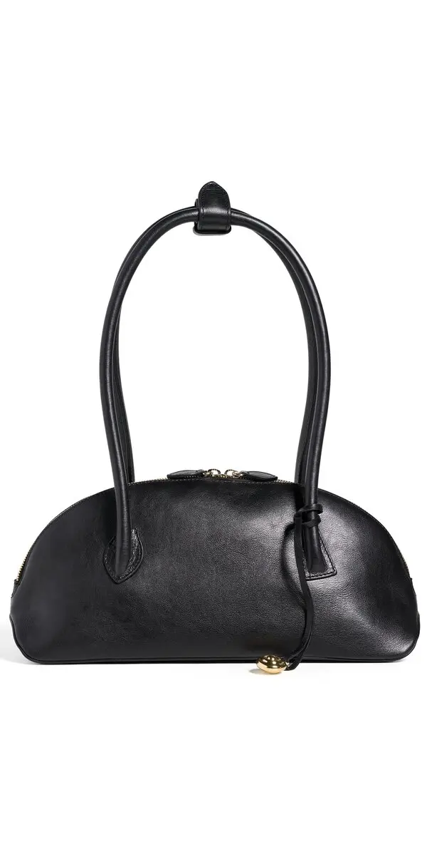 LIFFNER Calfskin Dome Bag With Gold-tone Hardware - Black Gold Charm
