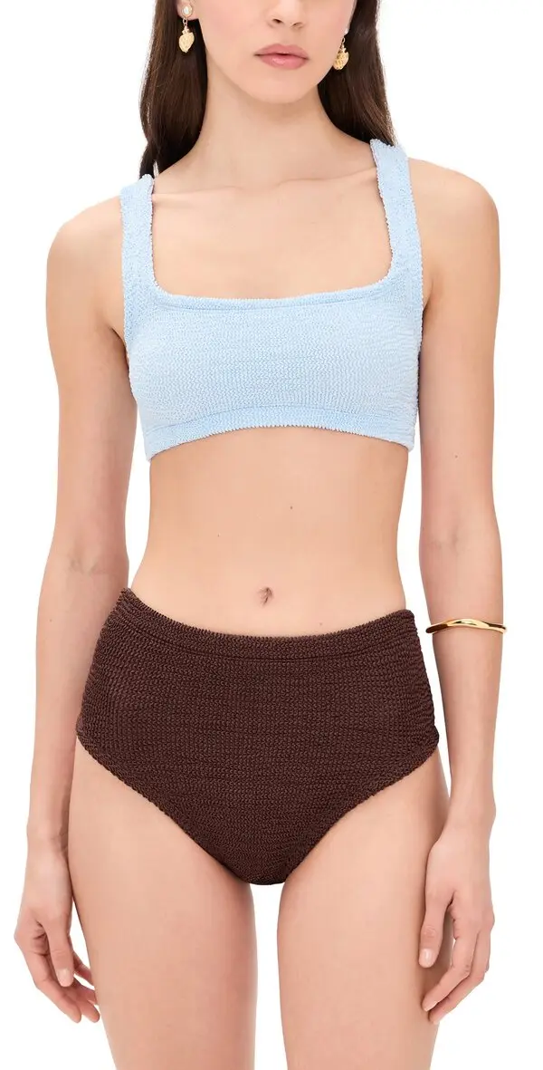 Hunza G Patricia Bikini Set - Ice Blue/chocolate