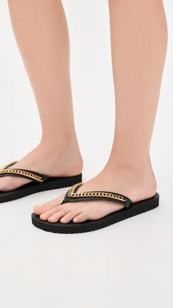Stella McCartney Falabella Chain Flip Flops