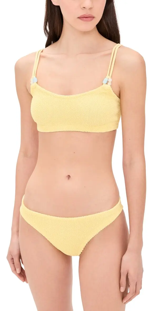 Hunza G Cassie Beaded Bikini Set - Butter