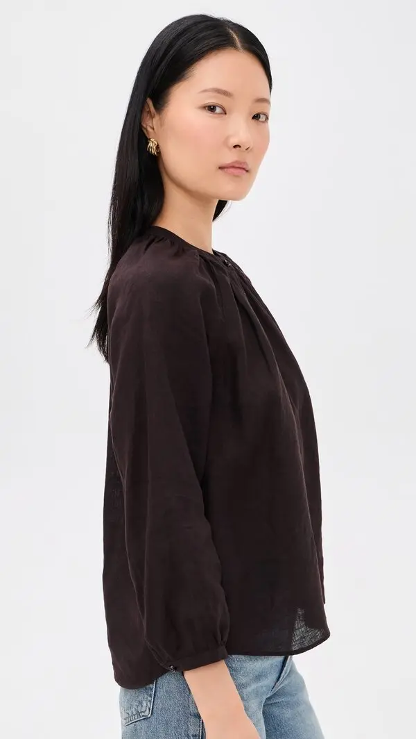 Citizens Of Humanity Paro Linen Blouse - Chocolate