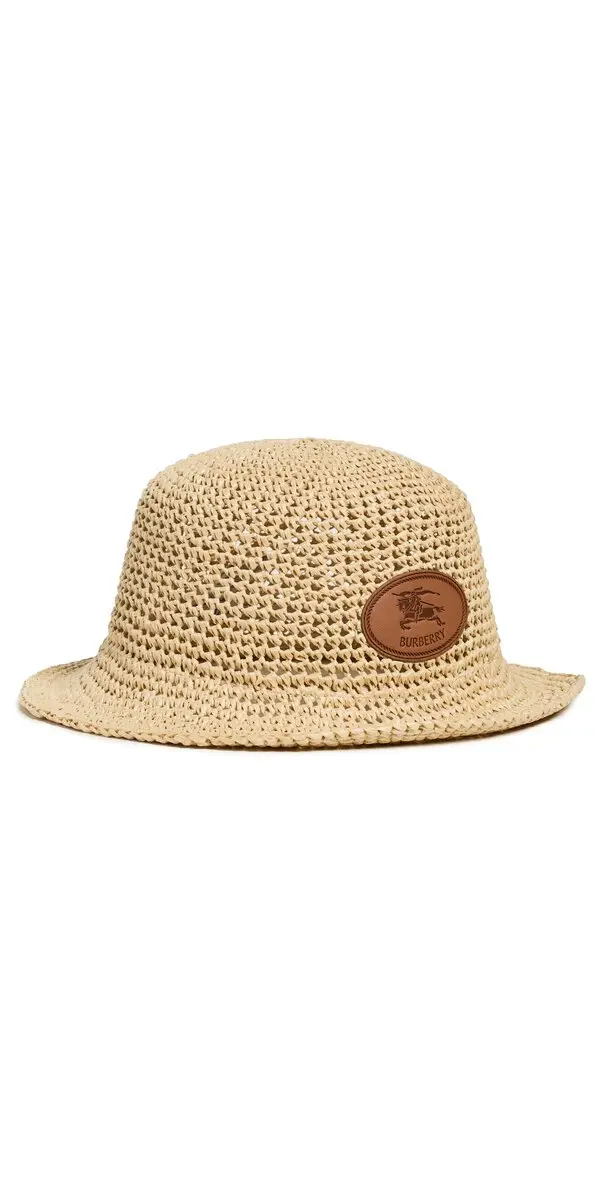 Burberry Crochet Patch Bucket Hat - Natural