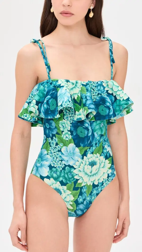 ALEMAIS Floral Print Ruffle One-piece Swimsuit - Multi