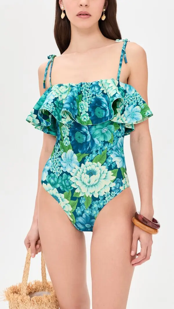 ALEMAIS Floral Print Ruffle One-piece Swimsuit - Multi