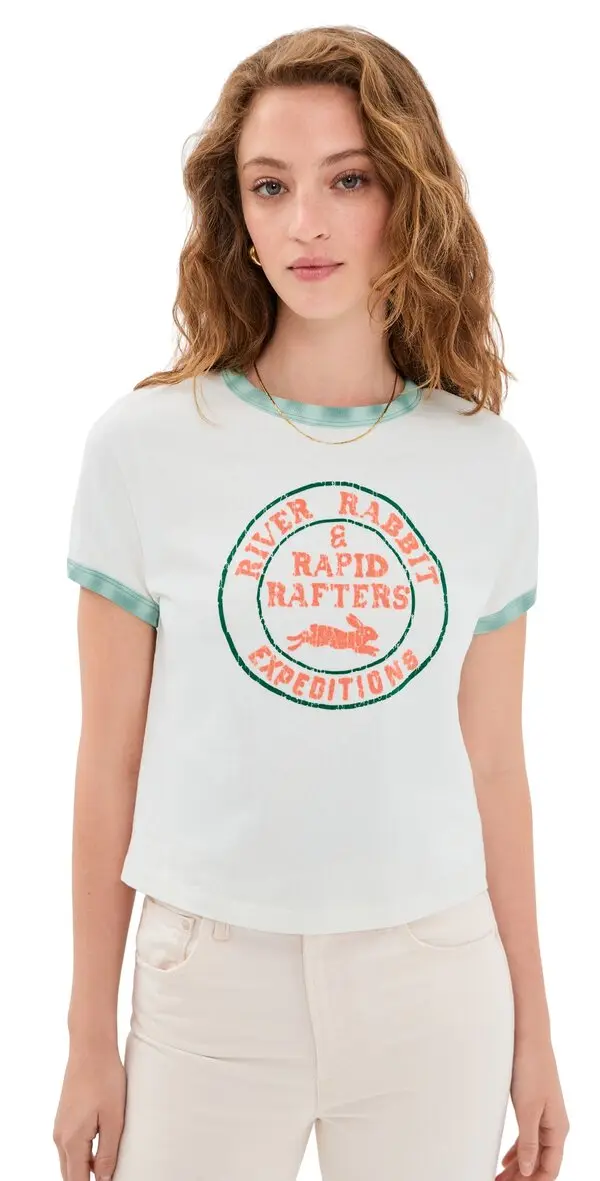 MOTHER The Itty Bitty Ringer Tee With Tie-dye Trim - River Rabbit